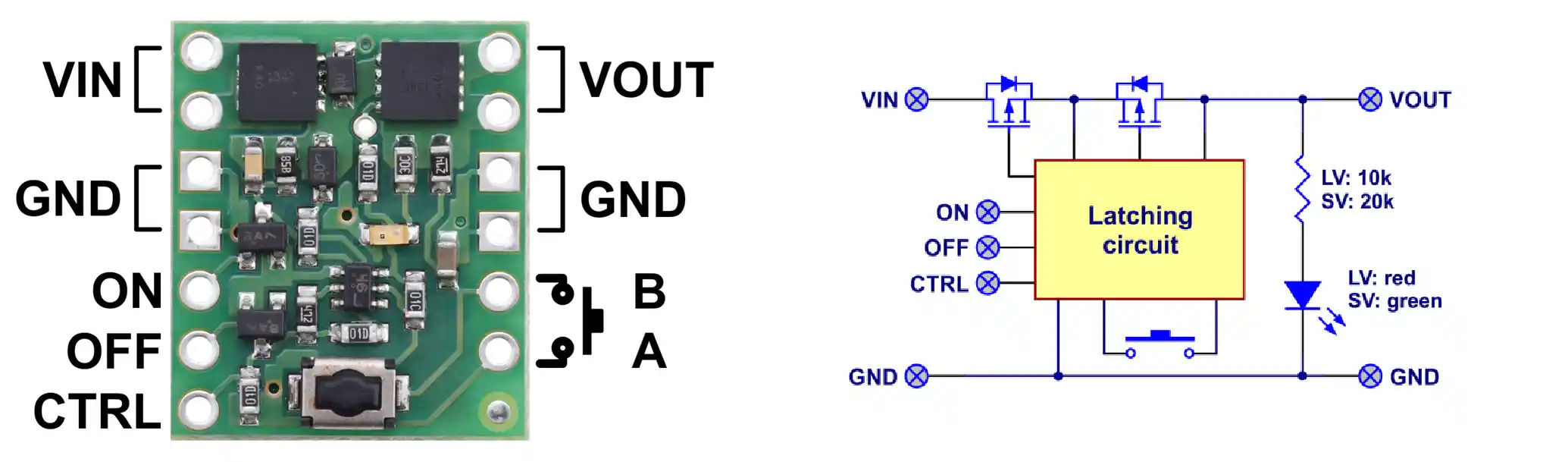 Board de encendido y apagado electrónico con protección - DynamoElectronics